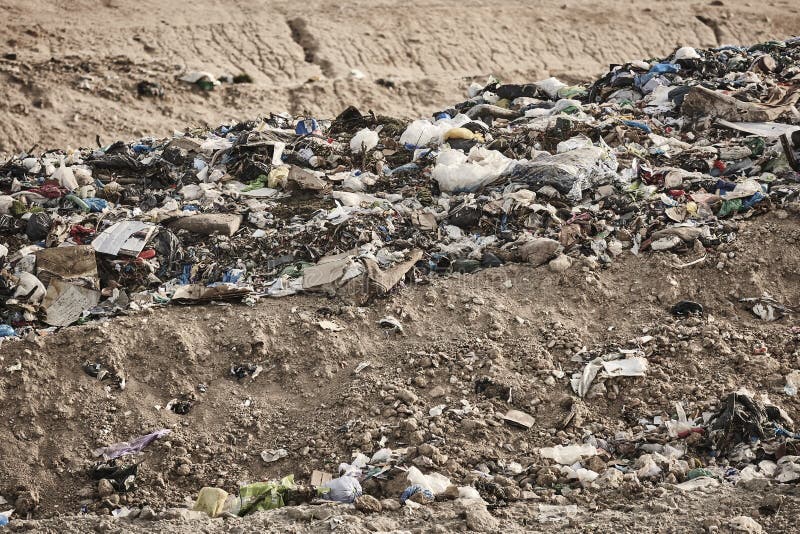 Open Air Garbage Dump. Plastic Waste Pollution. Recycling Junk. Ecology ...