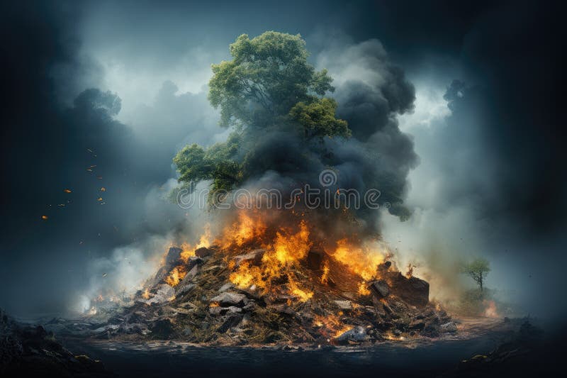 Open Air Incineration of Garbage Causing Environmental Pollution ...