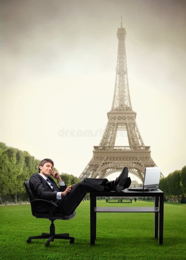 Open air office stock photo. Image of eiffel, occupation - 16455150