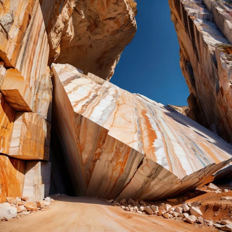 Open Air Quarry Mine with Cut Rocks for Mining and Construction Stock ...