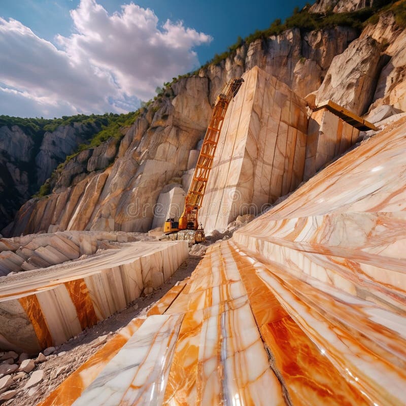 Open Air Quarry Mine with Cut Rocks for Mining and Construction Stock ...