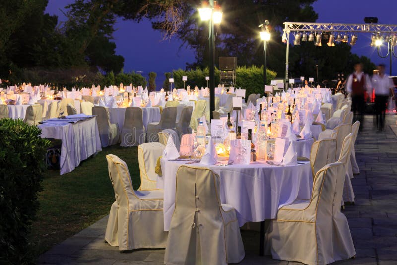 Open Air Restaurant Waiting for Guests at Night Stock Image - Image of ...