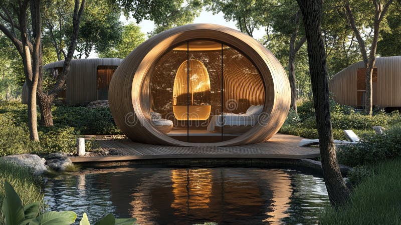 Open Air Spa with Pod Center . Stock Photo - Image of rest, outdoors ...