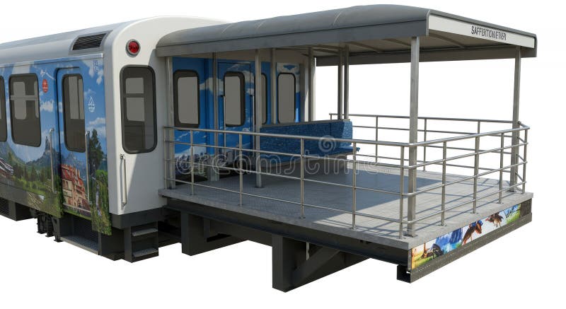 Open Air Viewing Platform on a Scenic Passenger Train Car with ...
