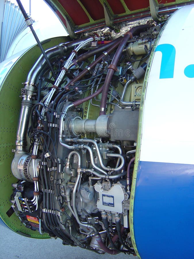 Open Airplane Engine Nacelle Stock Photo - Image of forces, engine ...