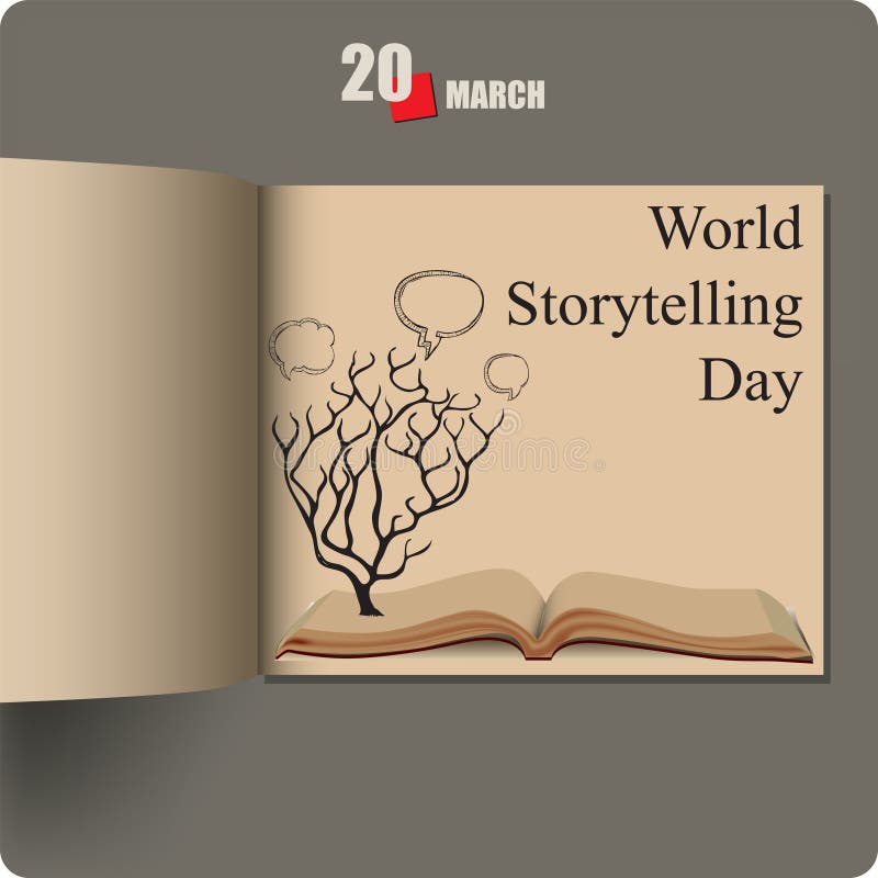 Open Album for World Storytelling Day Stock Vector - Illustration of ...