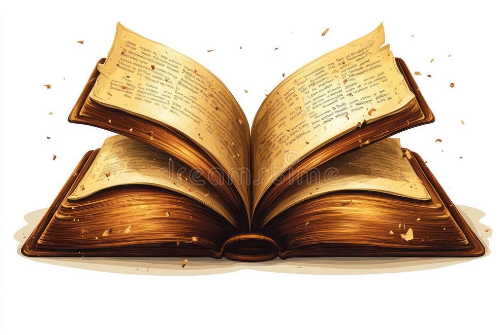 Open Ancient Book Illustration Stock Illustration - Illustration of ...