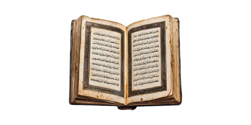 Open Ancient Manuscript with Arabic Script. Historical Religious Text ...