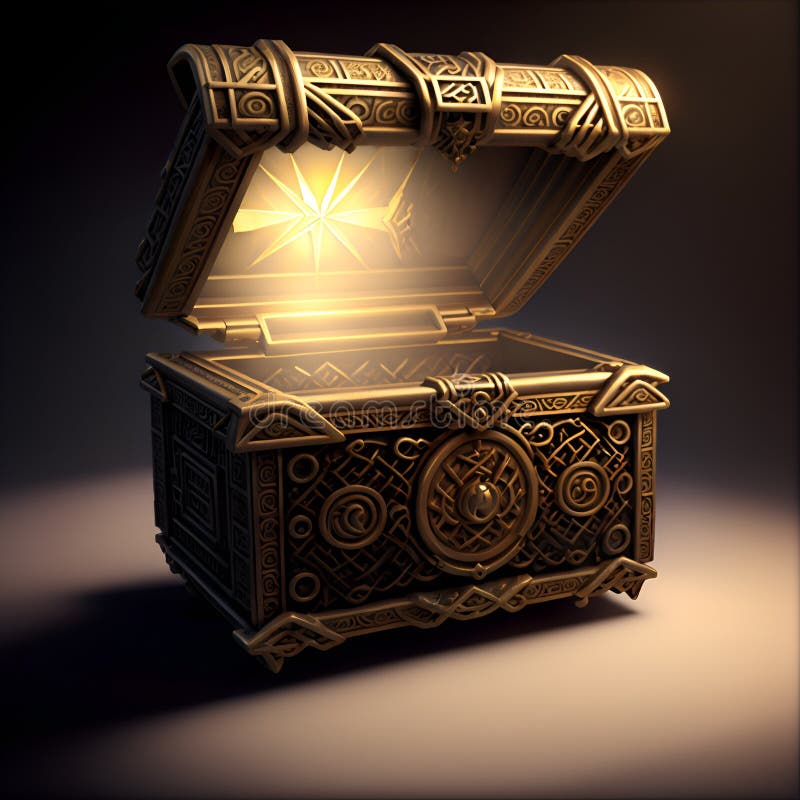 Open Ancient Trunk with Glowing Magic Lights - Treasure Chest Stock ...