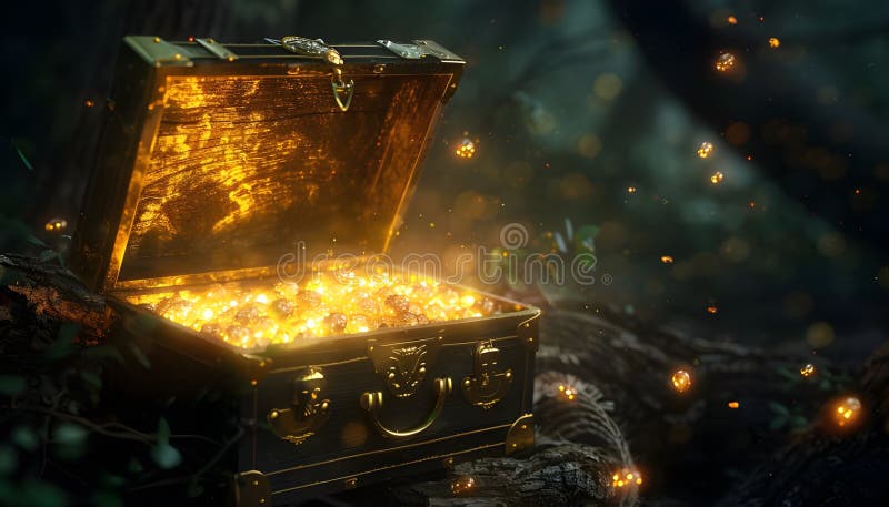 Open Ancient Trunk stock illustration. Illustration of adventure - 324134700