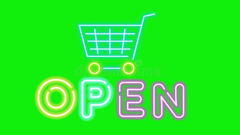 Open Animation with Neon Light Effect Stock Video - Video of bright ...