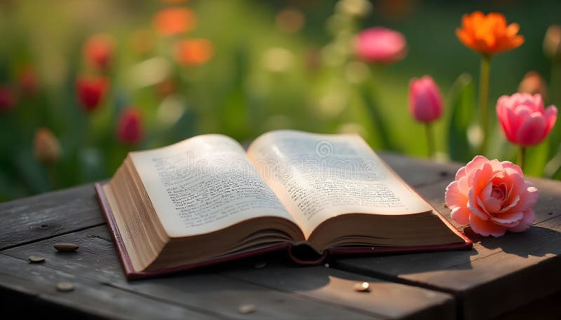 An Open Antique Book with Handwritten Script on a Rustic Pine Table ...