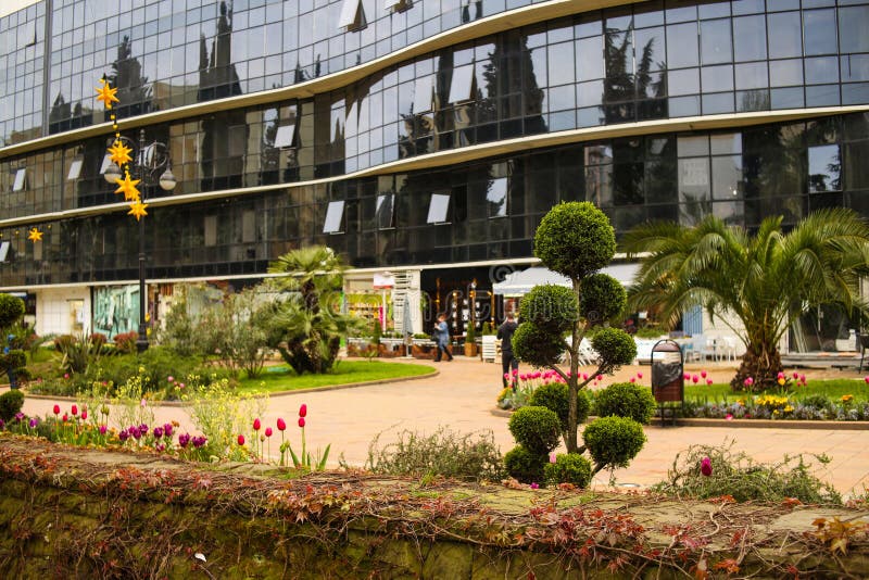 Open Area in Front of a Building with a Beautiful Landscape. Part of ...