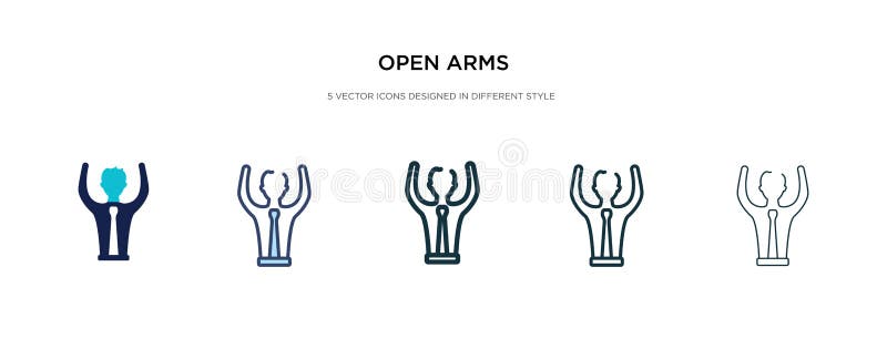 Open Arms Icon in Different Style Vector Illustration. Two Colored and ...