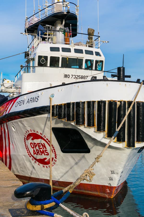 The Open Arms Ship at the Port of Barcelona Editorial Stock Photo ...