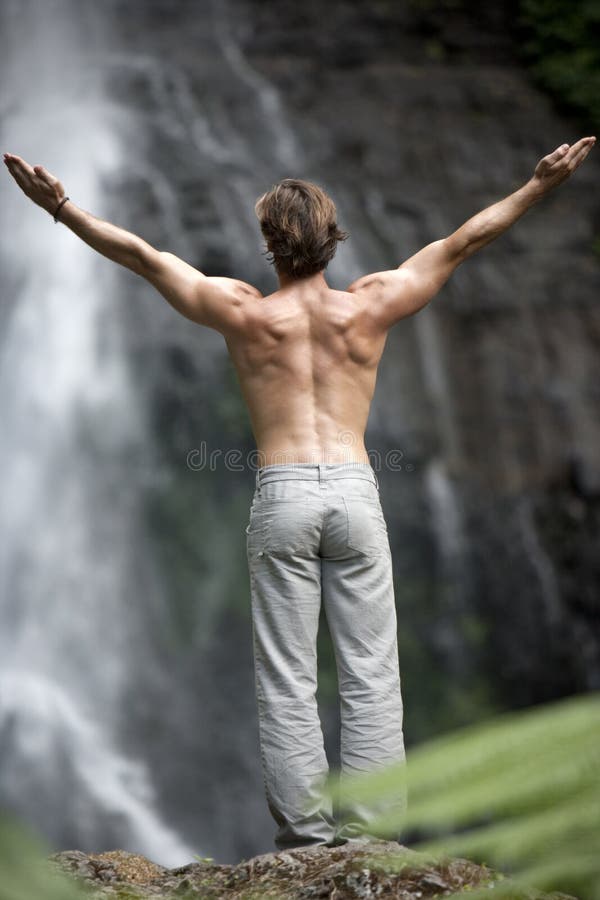 Open Arms Waterfall stock photo. Image of bali, away - 25327724
