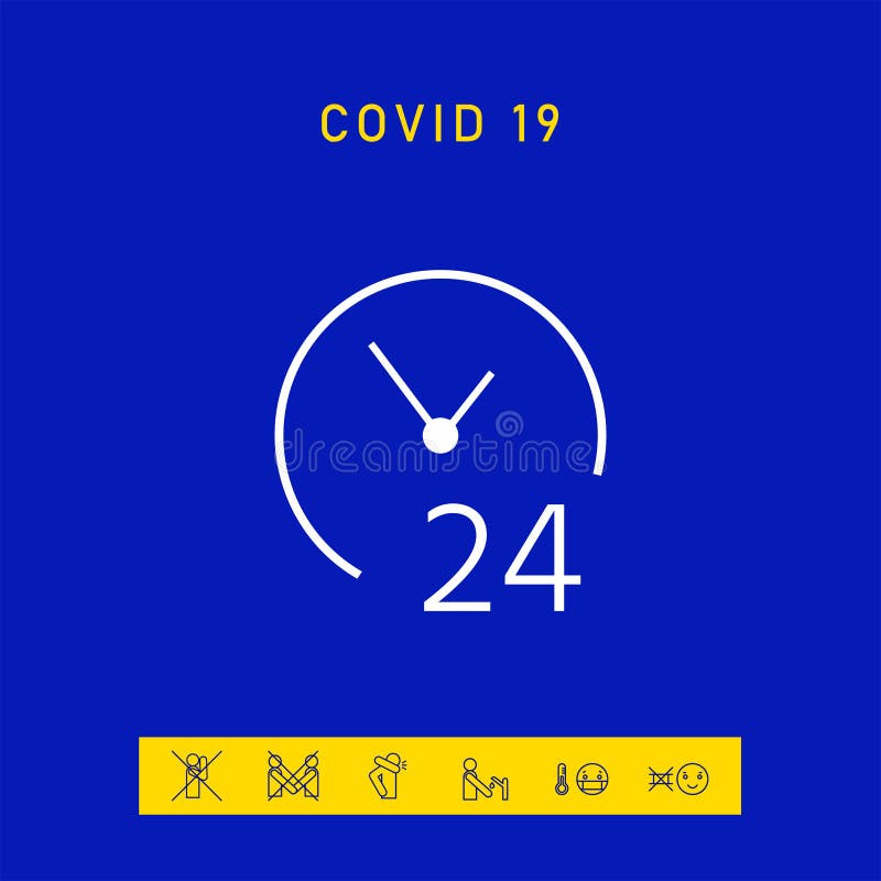 Open Around the Clock Icon. Opening Hours Symbol Icon. Graphic Elements ...