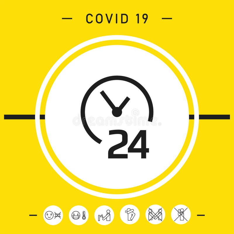 Open Around the Clock Icon. Opening Hours Symbol Icon. Graphic Elements ...