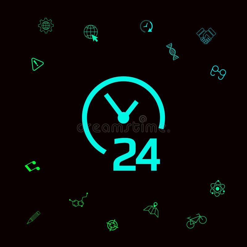 Open Around the Clock Icon. Opening Hours Symbol Icon . Graphic ...