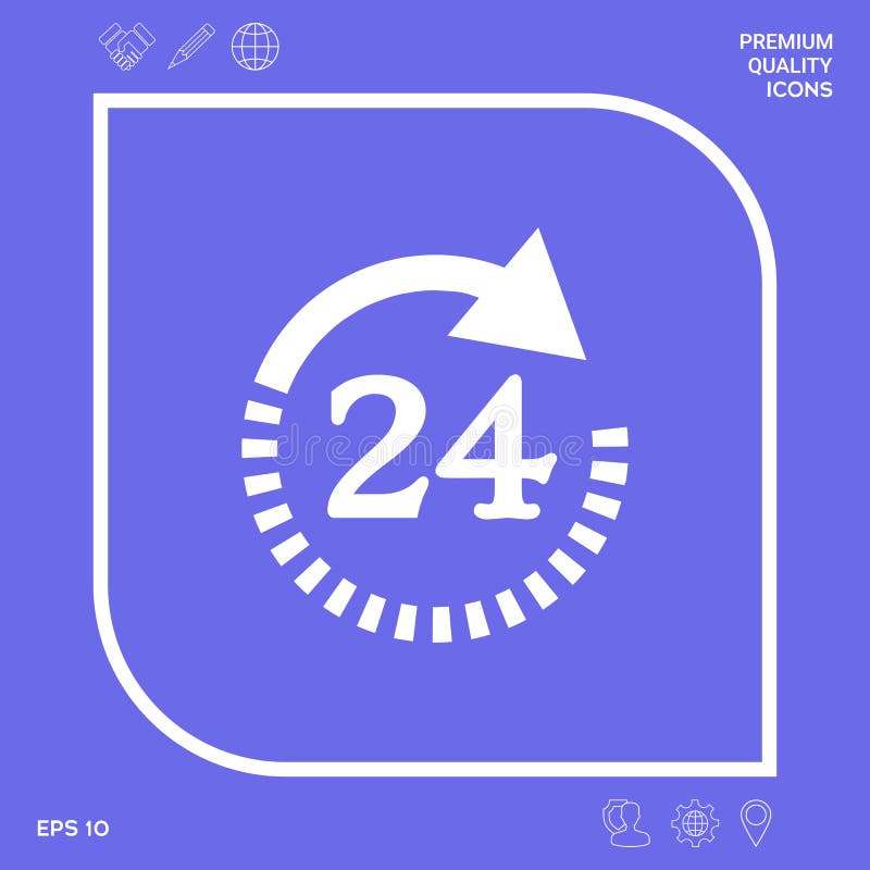 Open Around the Clock Symbol Icon. Opening Hours Symbol Icon. Graphic ...