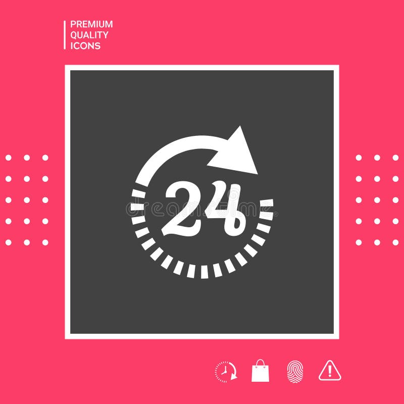 Open Around the Clock Symbol Icon. Opening Hours Icon. Graphic Elements ...