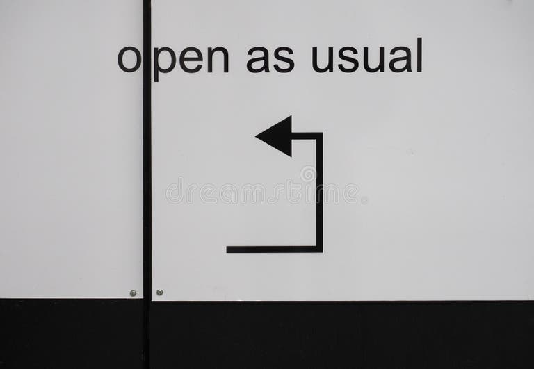 Open as usual sign stock image. Image of sign, usual - 285906419
