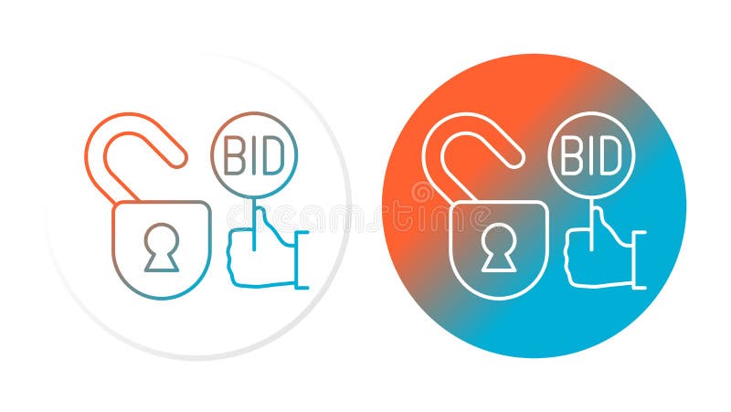 Open Auction. Two Icons for Web Design Stock Illustration ...