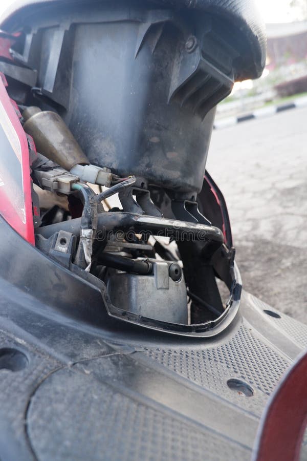 Open Automatic Motorbike Front Engine Stock Image - Image of open ...