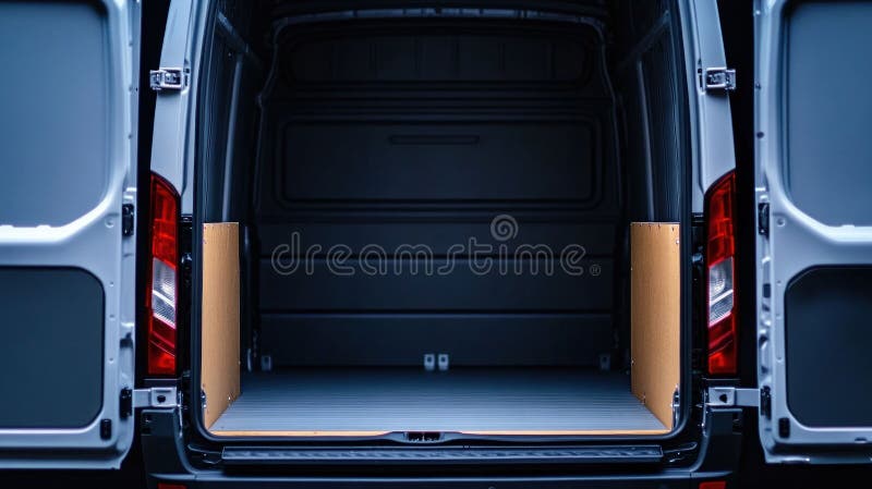 Open Back Doors of an Empty Cargo Van Stock Illustration - Illustration ...