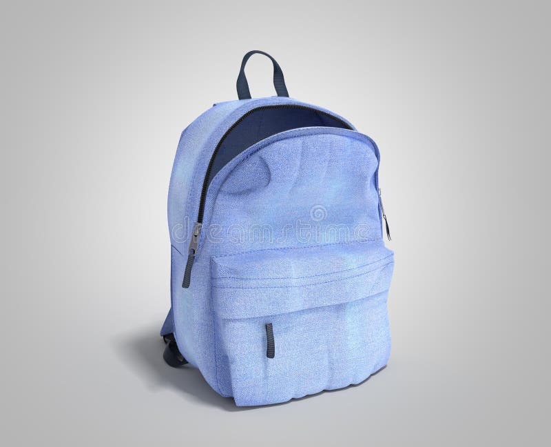 Open Backpack Bag School 3d Render on Grey Stock Illustration ...