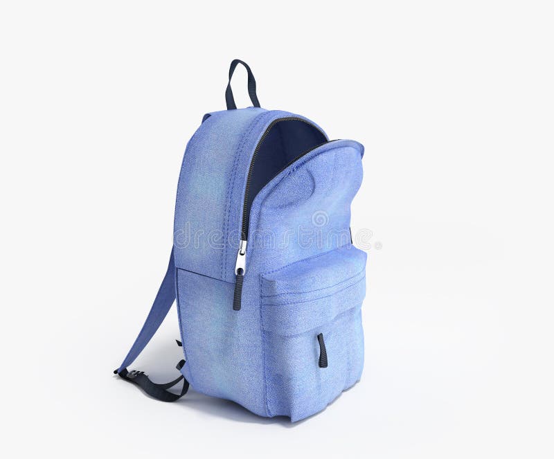 Open Backpack Bag School 3d Render on White Gradient Stock Illustration ...