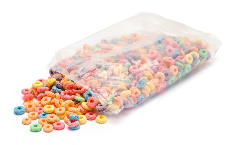 Open Bag of Fruit Cereal stock image. Image of fruit - 254862159