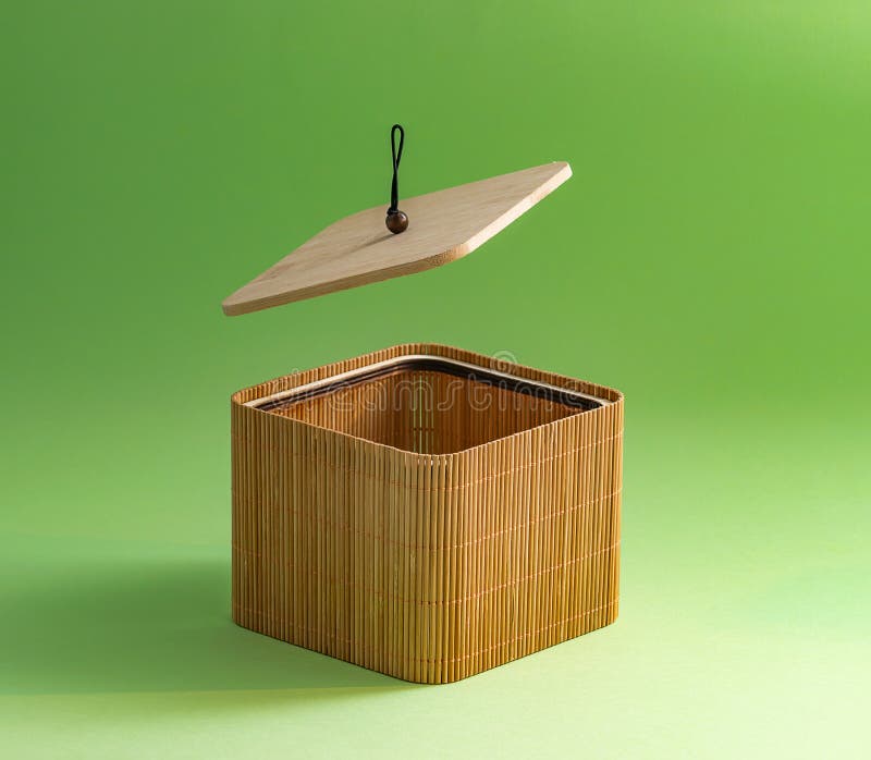 Open Bamboo Box with Glass Beads Inside. Stock Photo - Image of ...