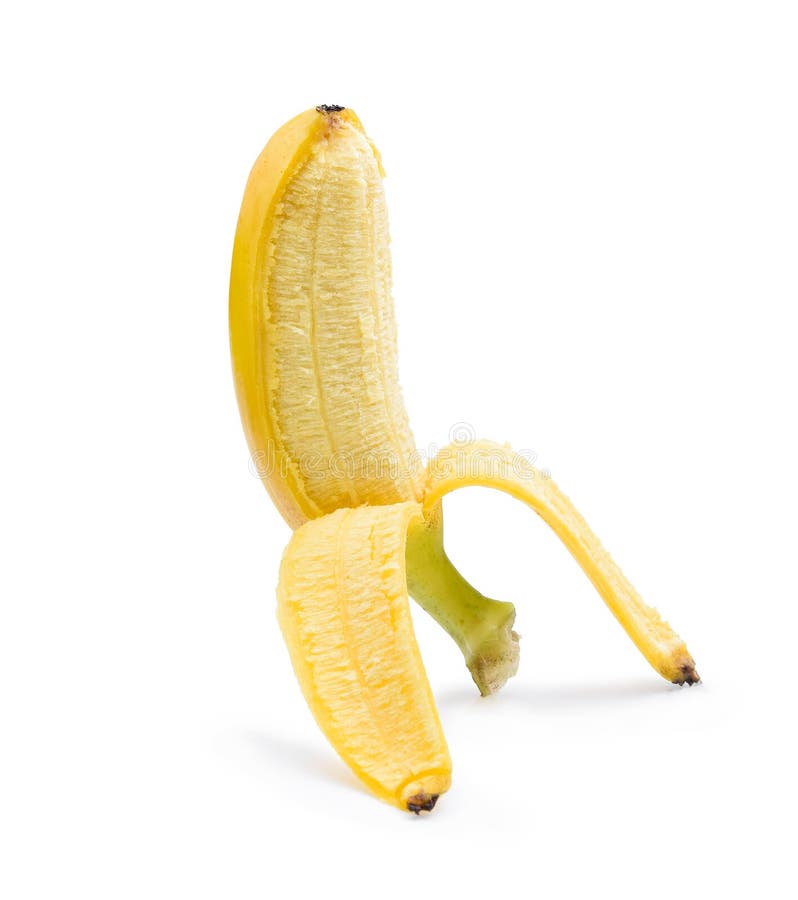 Open Banana Isolated On White Background Stock Photo - Image of image ...
