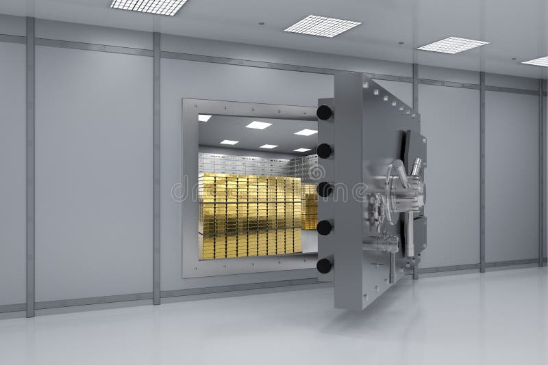 Open bank vault stock illustration. Illustration of lock - 140169972