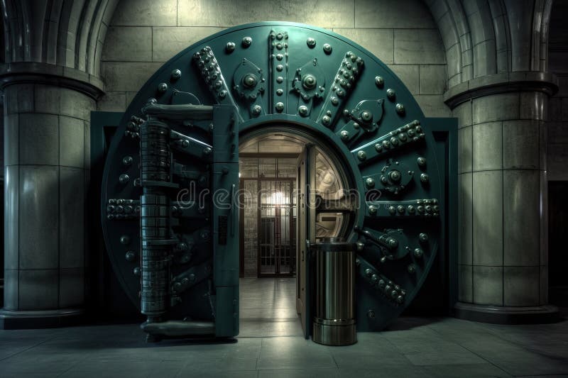 Open bank vault door stock illustration. Illustration of banking ...