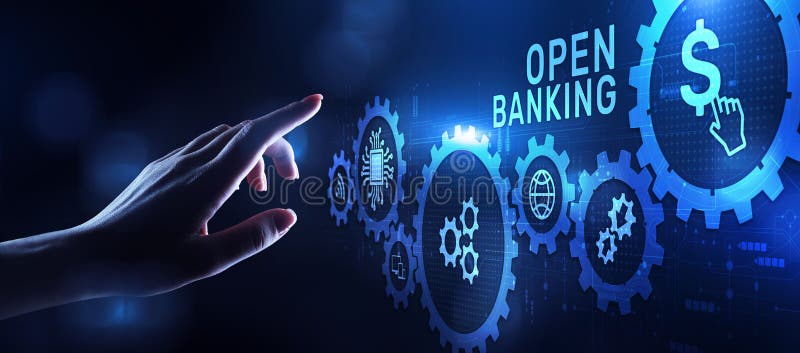 Open Banking Digital Finance Technology Fintech Concept on Screen Stock ...