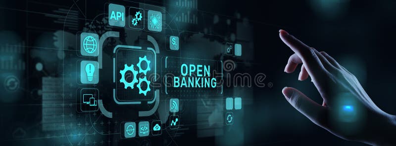 Open Banking Financial Technology Fintech Concept On Virtual Screen ...