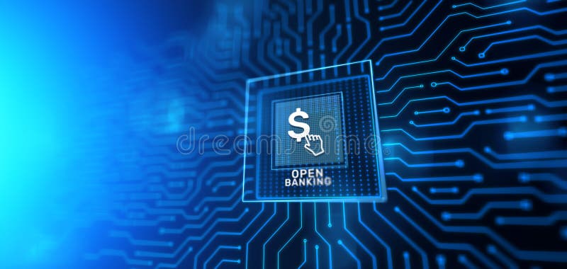 Open Banking Financial Technology Fintech Concept on Virtual Screen ...