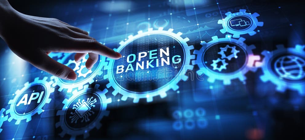 Open Banking Financial Technology Fintech Concept on Virtual Screen ...
