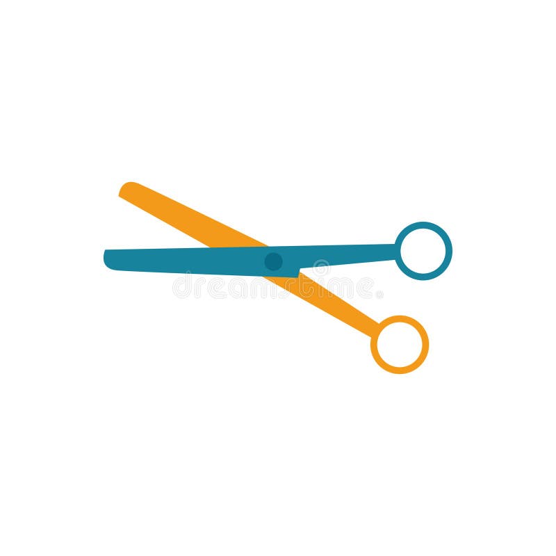 Open Barber Scissors. Vector Stock Vector - Illustration of orange ...