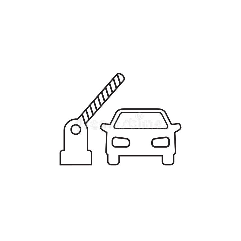 Open Barrier, Car Vector Line Icon Set on White Stock Vector ...