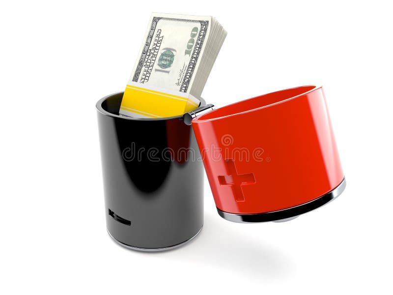 Battery with Money stock vector. Illustration of cash - 53636426