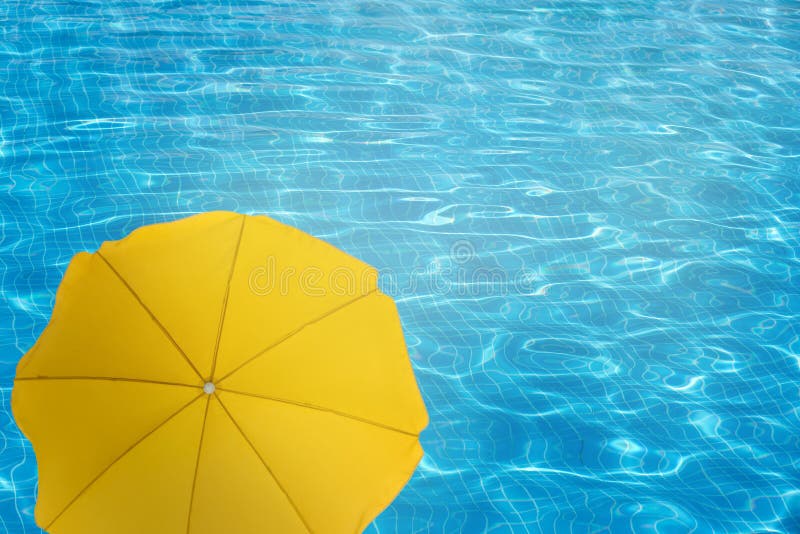 Open Beach Umbrella and Swimming Pool. Summer Vacation Stock Image ...