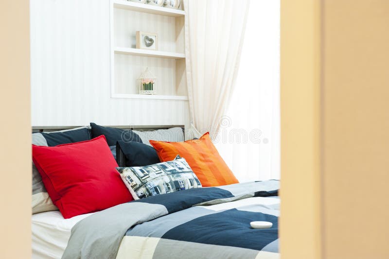 Open the Bedroom with Pillows Stock Photo - Image of open, dreams: 41420420