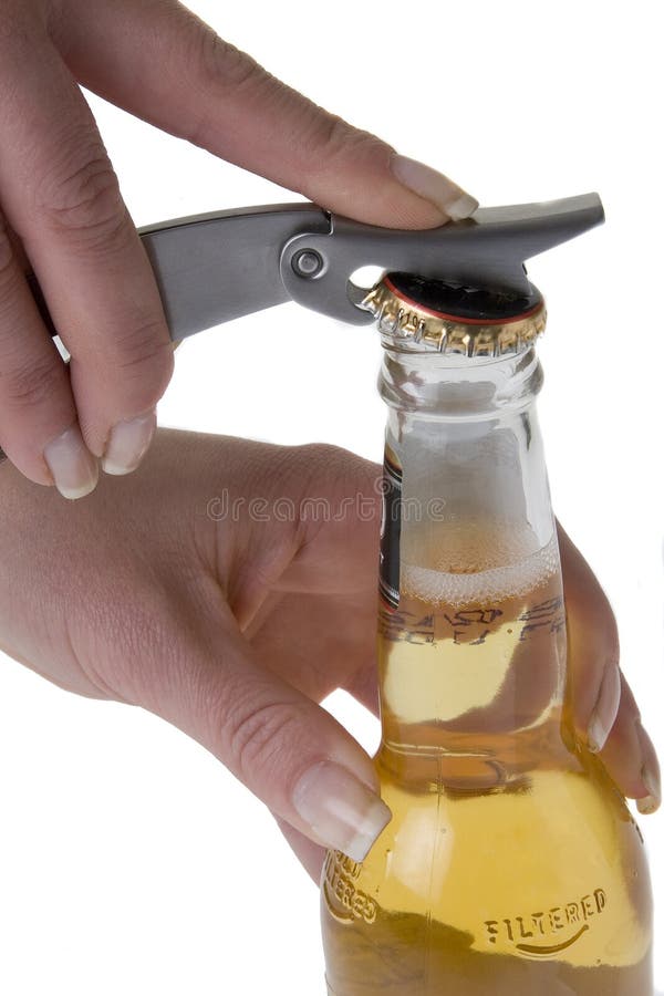 Open beer bottle 2 stock image. Image of stopper, leak - 1005283
