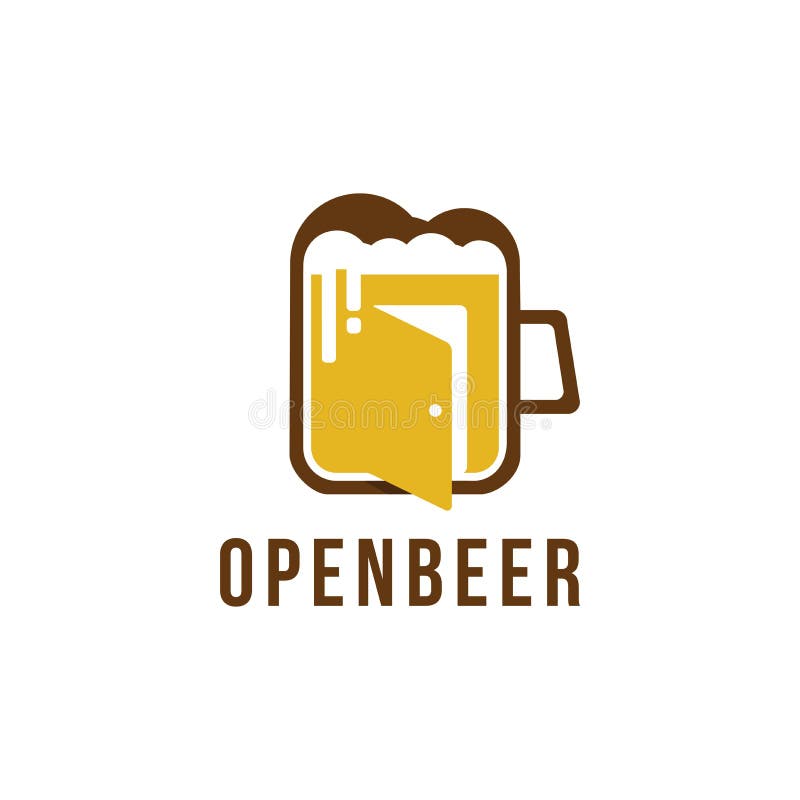 Open Beer Logo, Beer Glass and Door Logo Icon Vector Template Stock ...