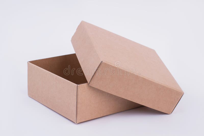 Open beige cardboard box. stock image. Image of beige - 134035649