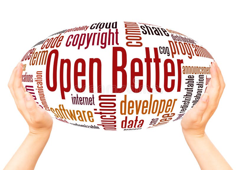 Open Better Word Cloud Hand Sphere Concept Stock Photo - Image of ...