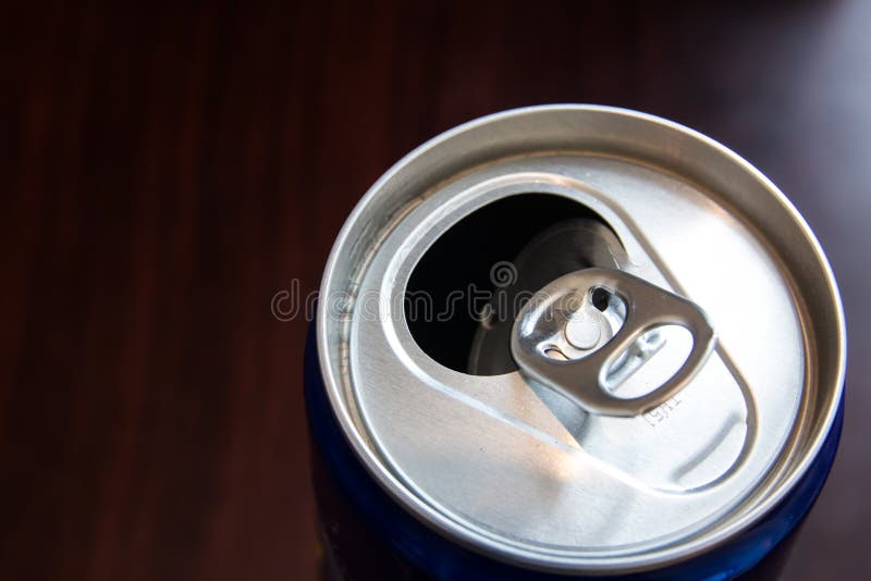 Open Beverage Drink Can with Pop Tab Stock Photo - Image of fresh ...